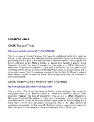 lamellar keratoplasty, DMEK, DSAEK, Cornea Transplant | PDF