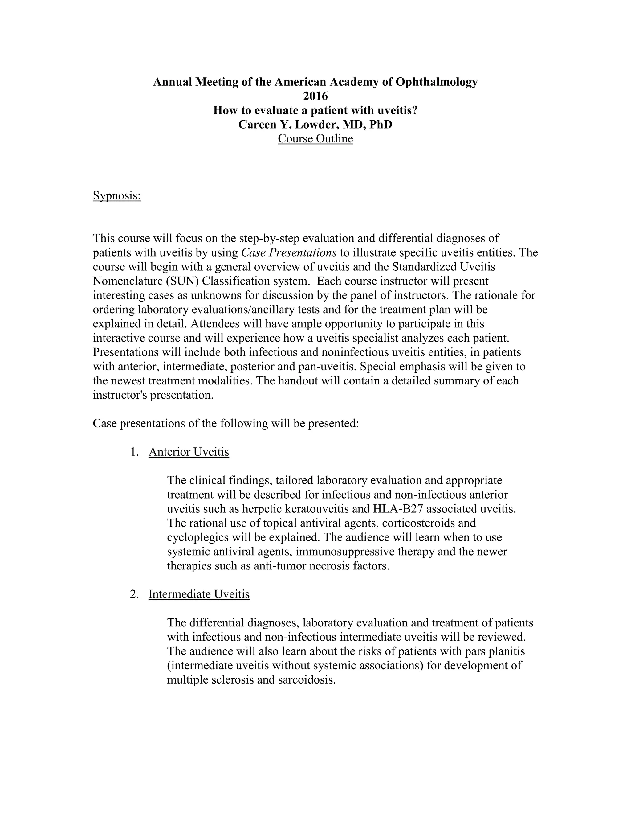 Uvetis, anterior uveitis, posterior uveitis | PDF