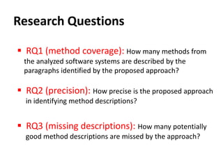 ICPC 2012 - Mining Source Code Descriptions | PPTX