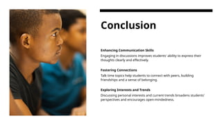 talktime.pptx. This is a presentation with talk time topics. | PPTX