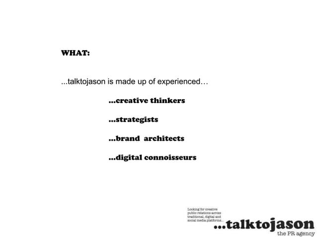 talktojasoncredspresentation | PPT