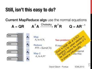 Tall and Skinny QRs in MapReduce | PPT
