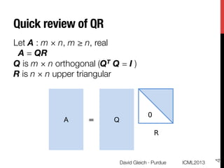 Tall and Skinny QRs in MapReduce | PPT