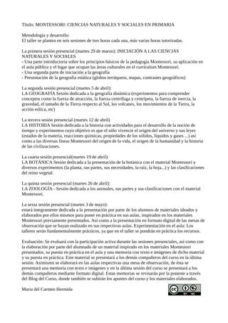 Taller Montessori | ODT