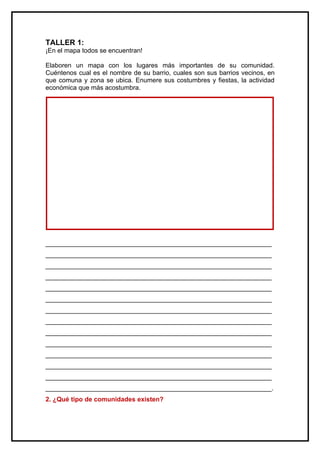 Taller 1. La comunidad | DOC | Non-Profit Organizations | Industries