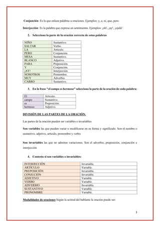 taller 1 Partes de la oración y sus clases Deber ANGY PACHECO MORENO ...