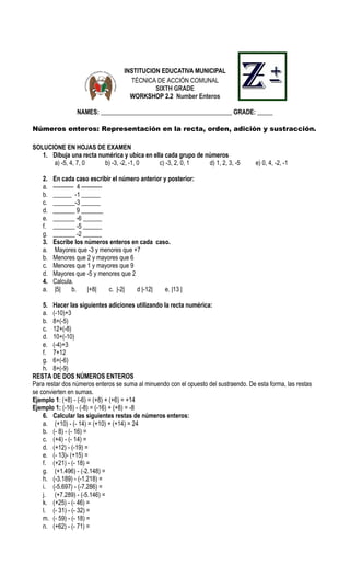 Taller 2.2 números enteros | DOC