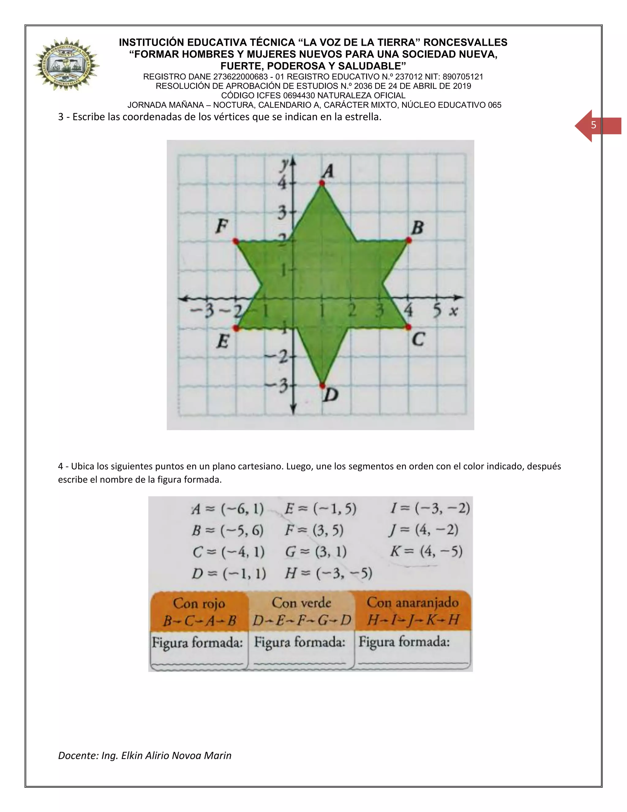 Figuras En El Plano Cartesiano El Plano Cartesiano
