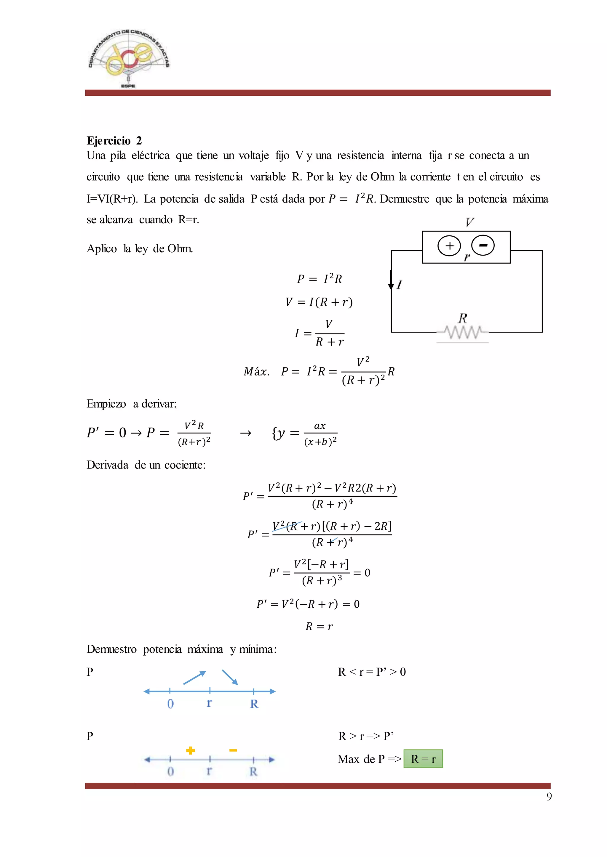 Aplicaciones de las derivadas | DOCX