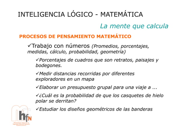 Taller 2 inteligencia lógico matemática | PPT