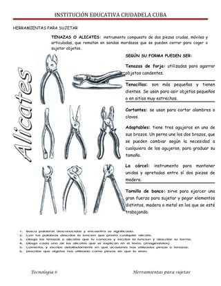 Taller 3 herramientas para sujetar | DOC