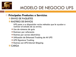 Modelo de Negocio UPS | PPT