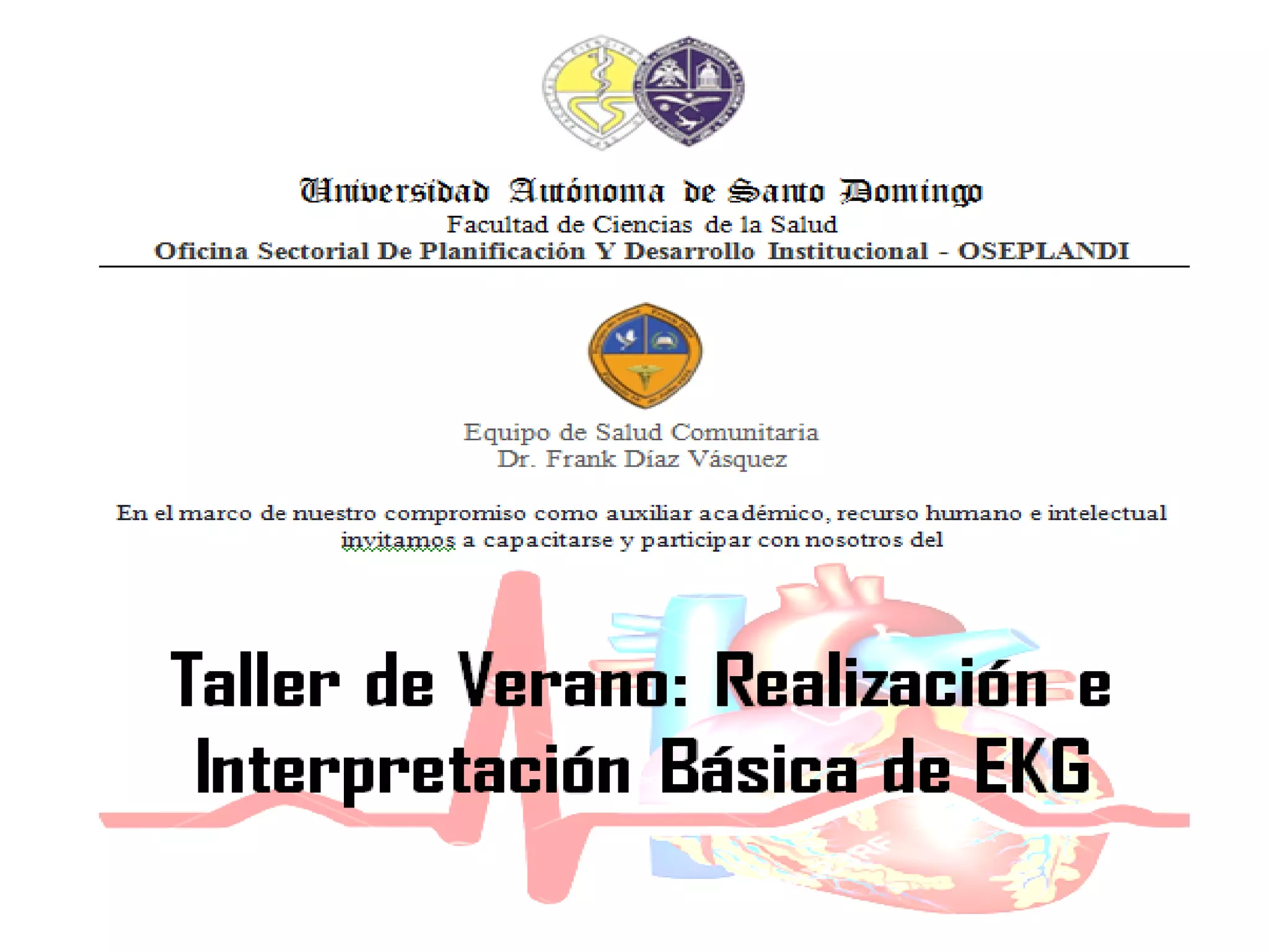 Taller Aparato Cardiovascular y EKG Básico - MOD 1 - CJPL | PDF