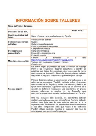 Guía didáctica de "La Barbacoa" | PDF