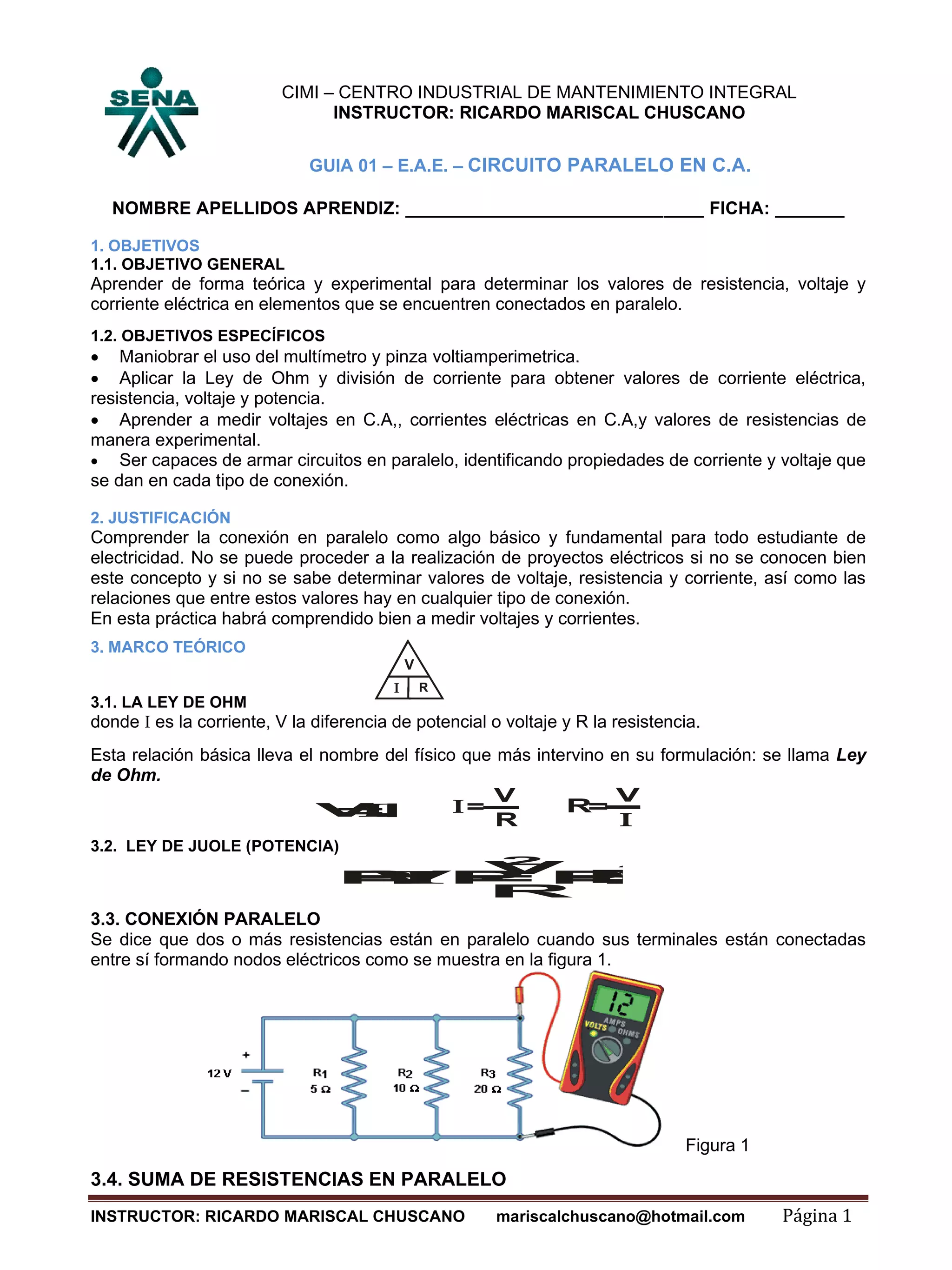 Taller circuitos paralelo vca | PDF