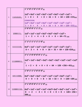 Taller de conversiones de B/D y D/B CORRECCION | PDF