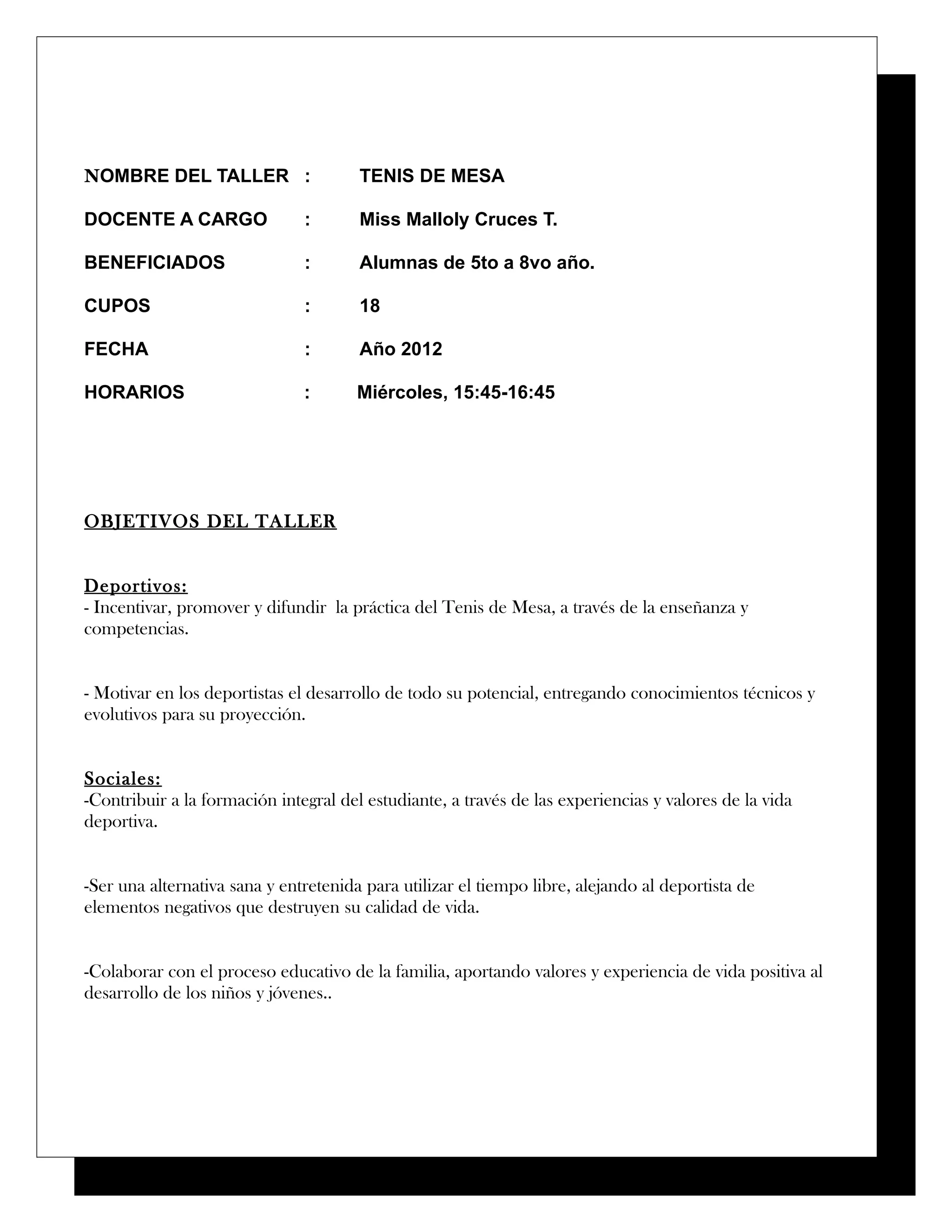 Taller de dactilografia | DOC