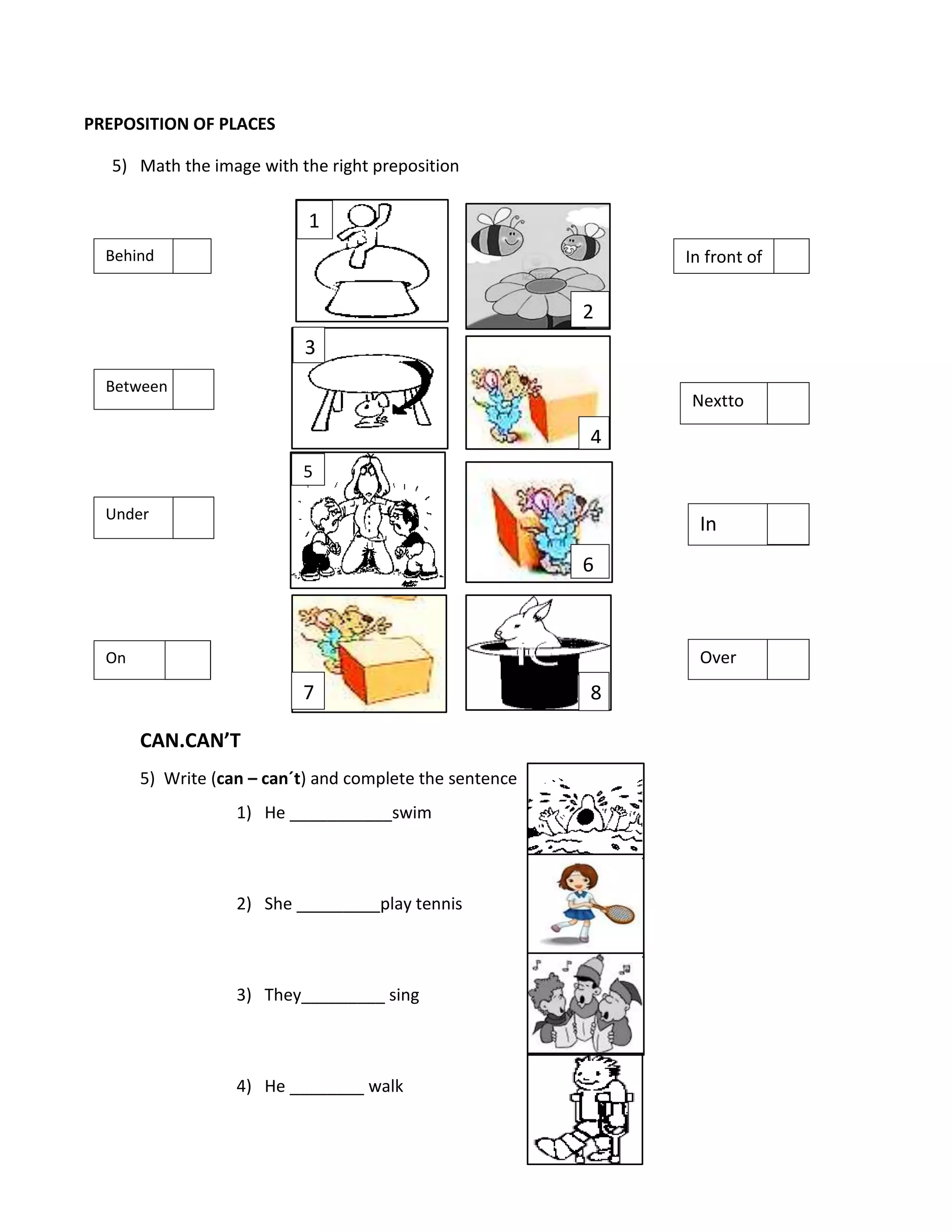 REVIEW OF VERB BE, CAN, CAN'T, PREPOSITIONS, AND DEMONSTRATIVES | DOCX ...