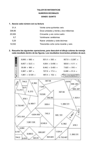 División De Decimales Matemáticas De Quinto Grado