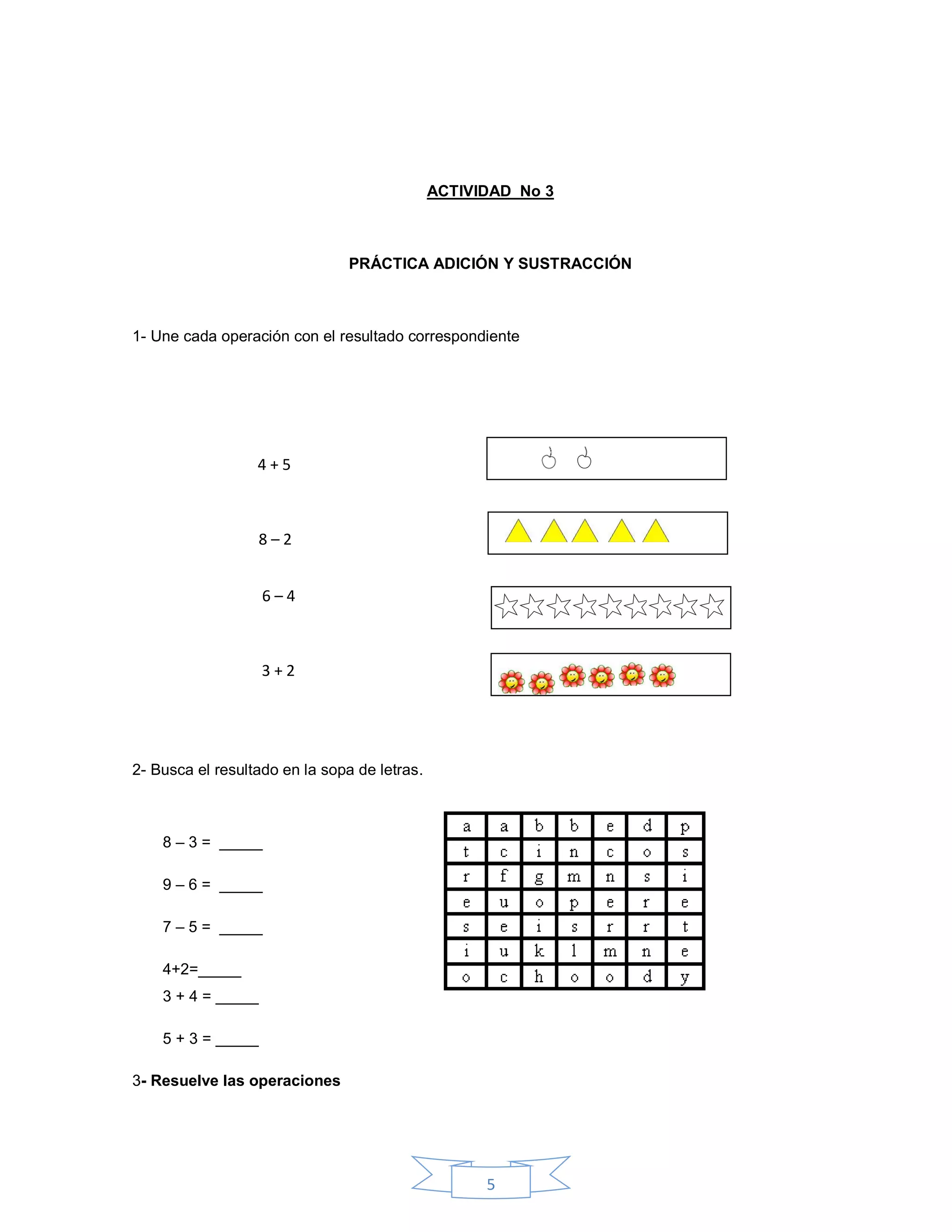 Taller de matemáticas sumas, restas problemas | PDF