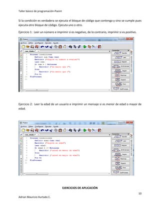 Taller de programacion pseint guia | PDF