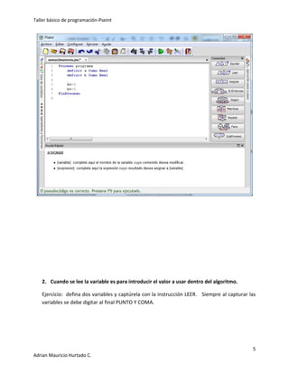 Taller de programacion pseint guia | PDF