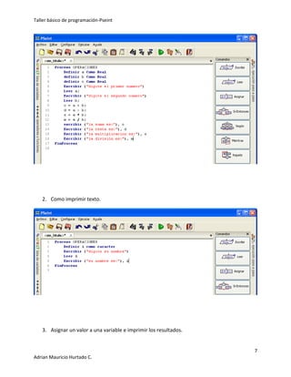 Taller de programacion pseint guia | PDF
