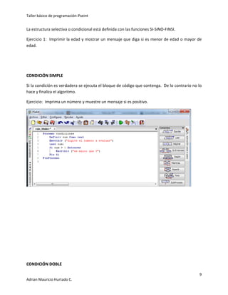 Taller de programacion pseint guia | PDF
