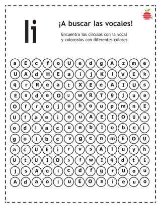 taller de refuerzo vocales. para gradp primero | PDF