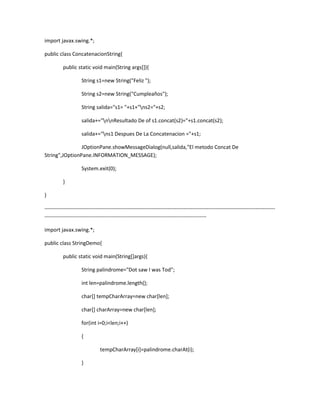 Taller de string(java) | PDF