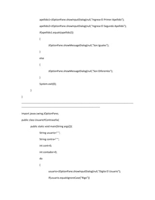 Taller de string(java) | PDF