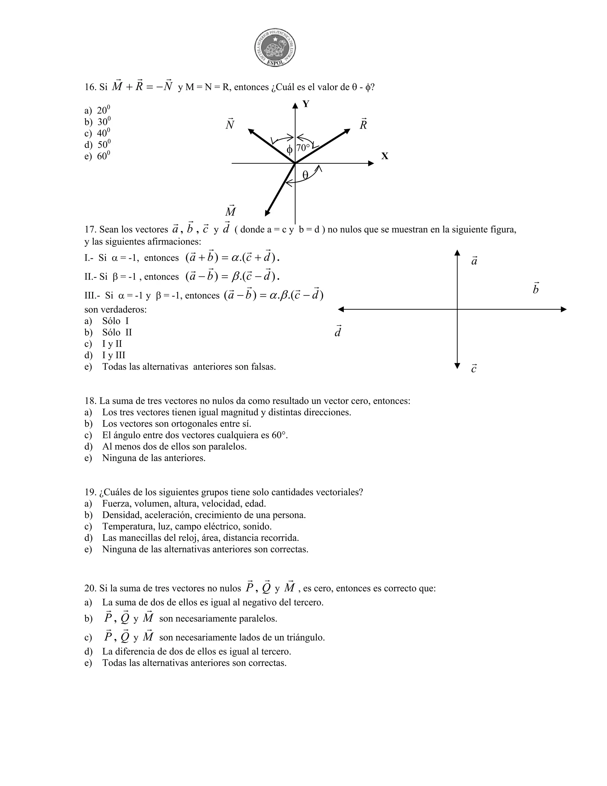 Taller de vectores 1 | PDF | Physics | Science