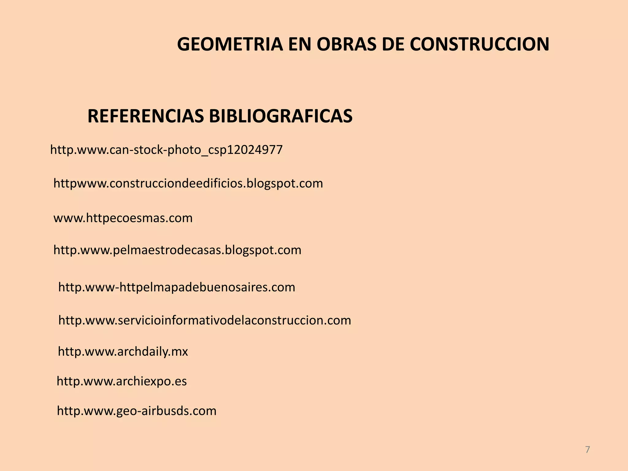 Geometría en las obras de construccion | PPTX
