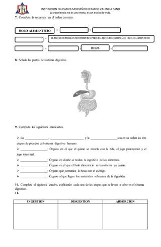 Taller guia ciencias naturales grado sexto | DOC
