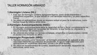 TALLER HORMIGÓN ARMADO, ACERO DE REFUERZO, CONO DE ABRAMS | PPTX