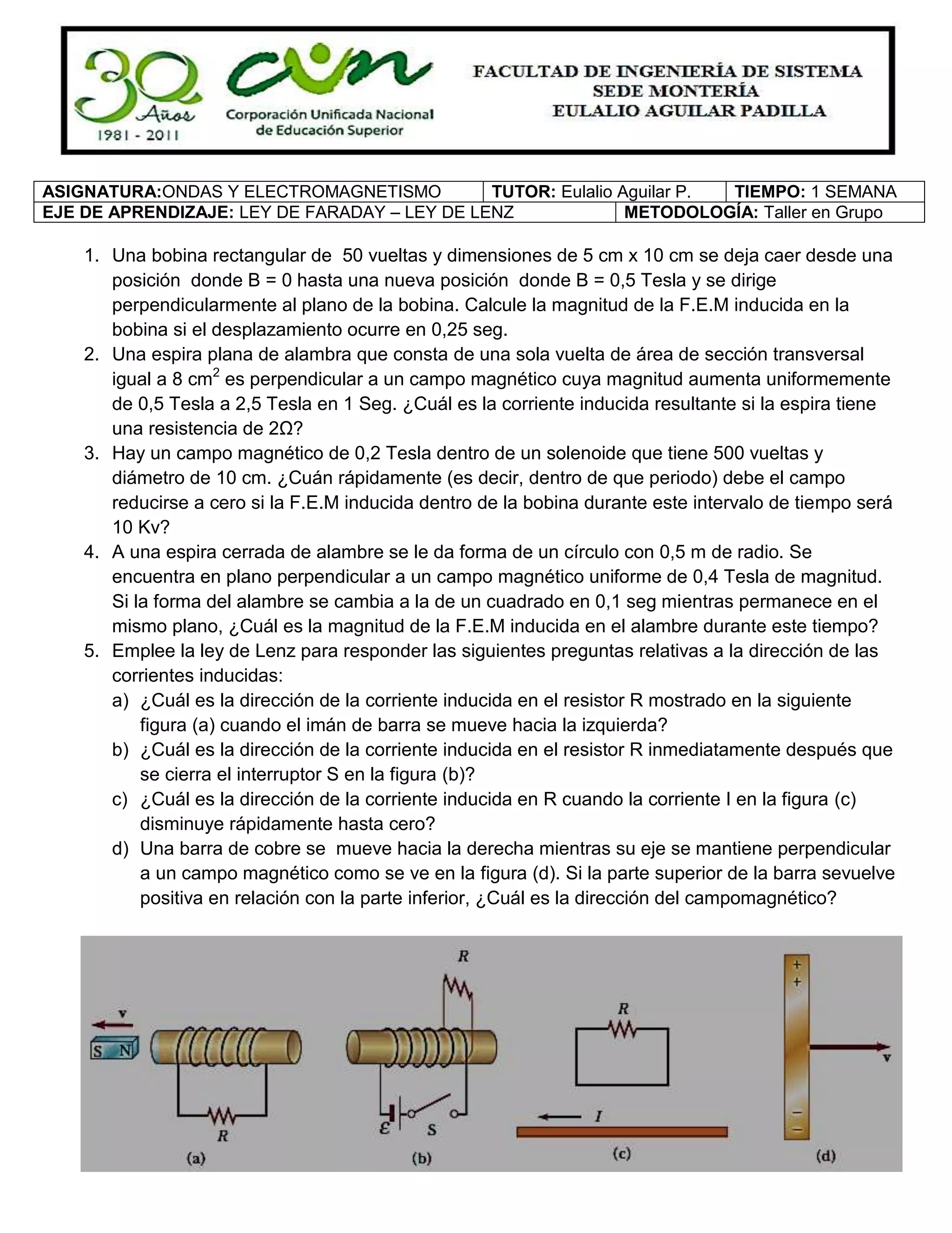 Taller ley de faraday | DOCX
