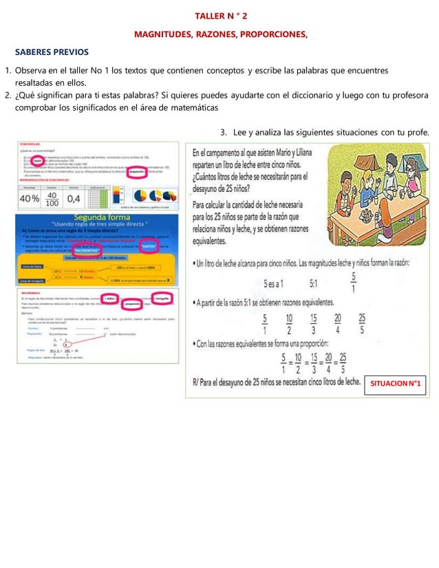 Taller n 2 magnitudes razones y proporciones | PDF