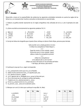 Taller no. 1 uso de la b y v(semana 1) | PDF