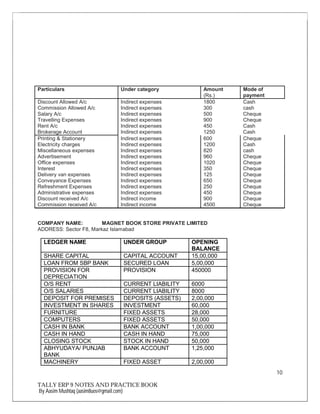 Tally erp 9 notes and practice book | PDF | Business Accounting ...