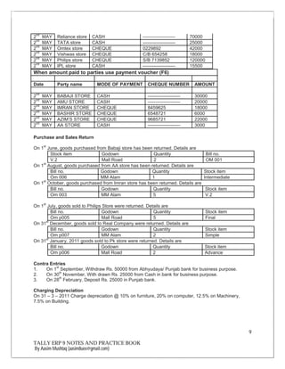 Tally erp 9 notes and practice book | PDF | Business Accounting ...