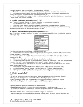 Tally erp 9 notes and practice book | PDF | Business Accounting ...