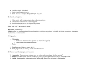 Taller Psicopedagógico para la Toma de Decisiones Conscientes y ...