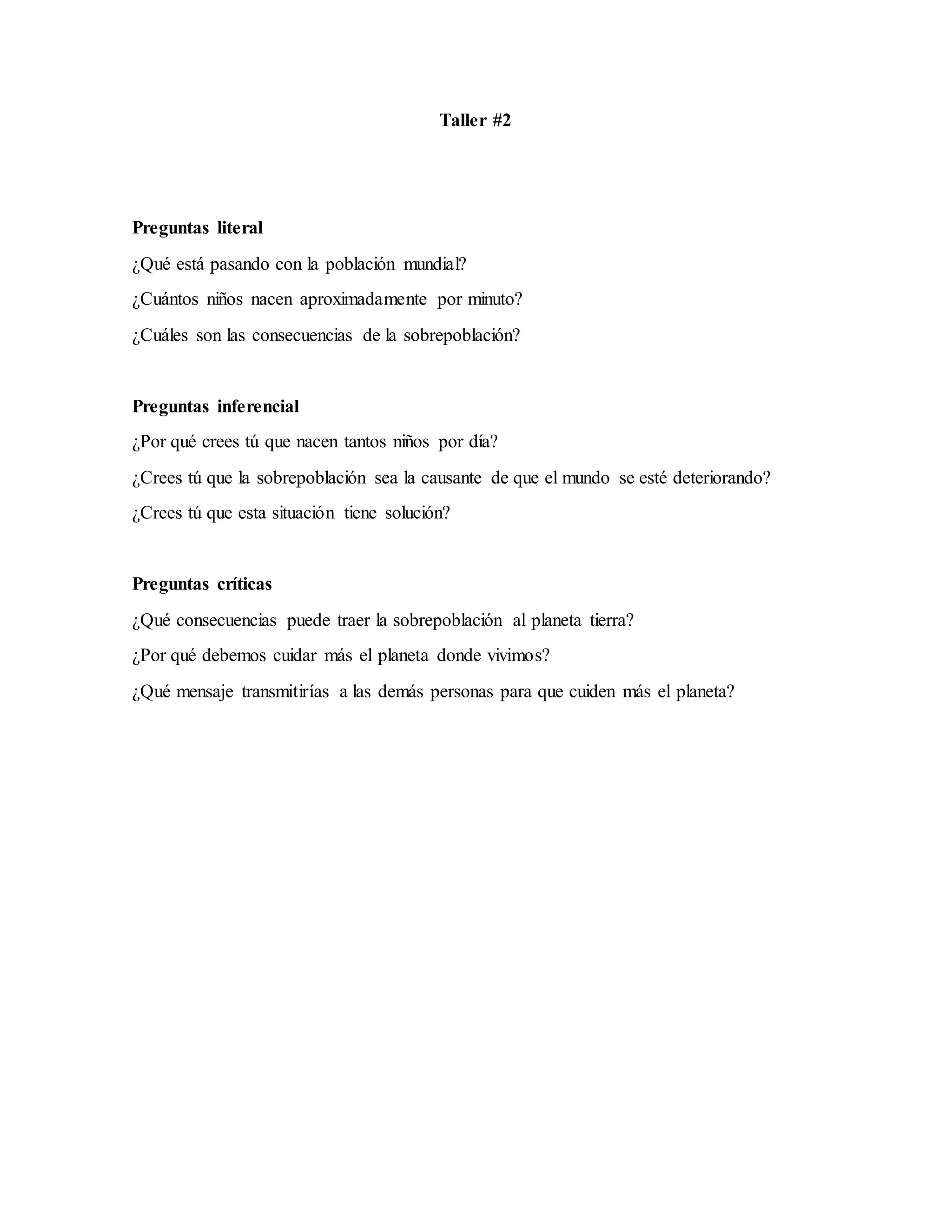 Taller sobrepoblacion | DOCX