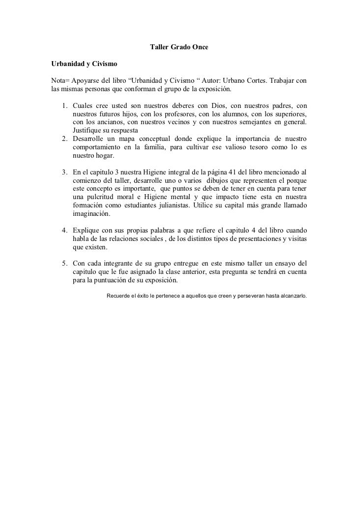 Taller urbanidad y civismo Taller urbanidad y civismo