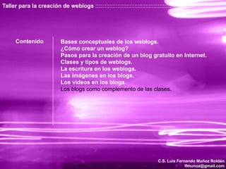 Taller creación de blogs | PDF