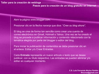 Taller creación de blogs | PDF