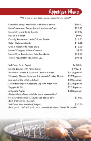 Tall Guy Menu | PDF