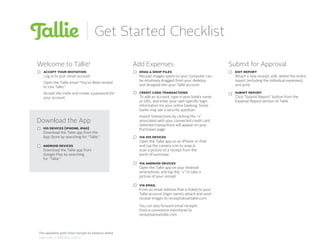 Tallie Get Started Checklist | PDF