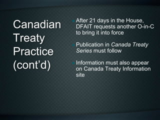Canadian Treaty Practice | PPT