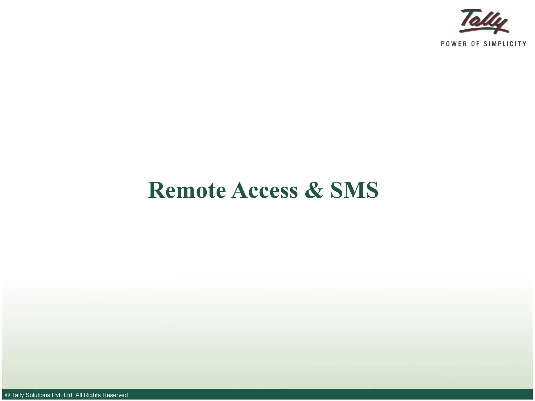 Tally.net remote access_and_sms | PPS